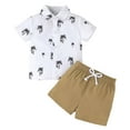 Bjutir Toddler Boys Outfit Set Coconut Tree Print Short Sleeve Lapel ...