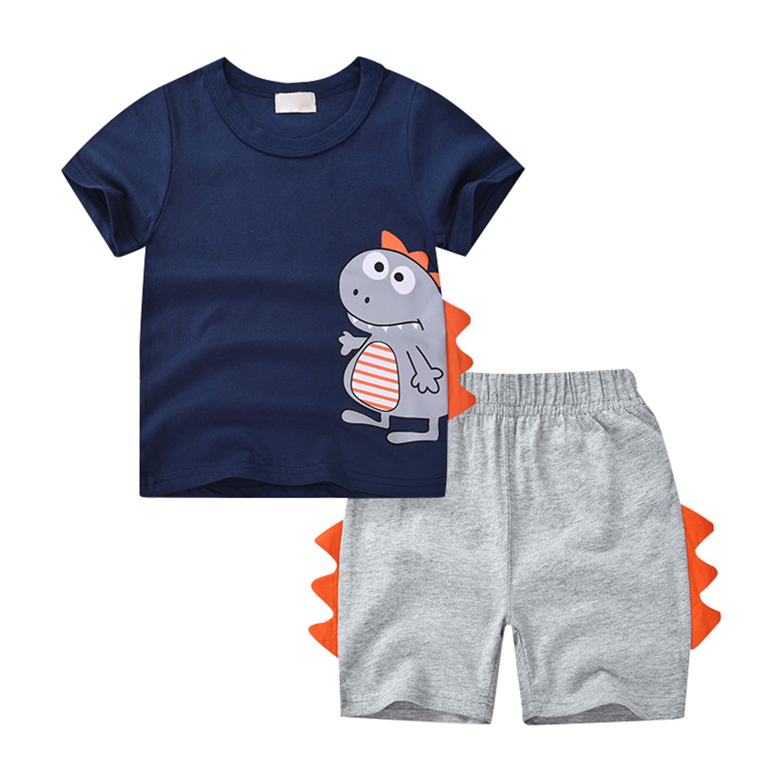 Bjutir Toddler Boys Outfit Set Dinosaur Print Short Sleeve Crew Neck ...