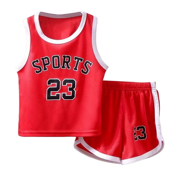 Bjutir Toddler Boys Outfit Set Letter Print Sleeveless Crew Neck Tees ...