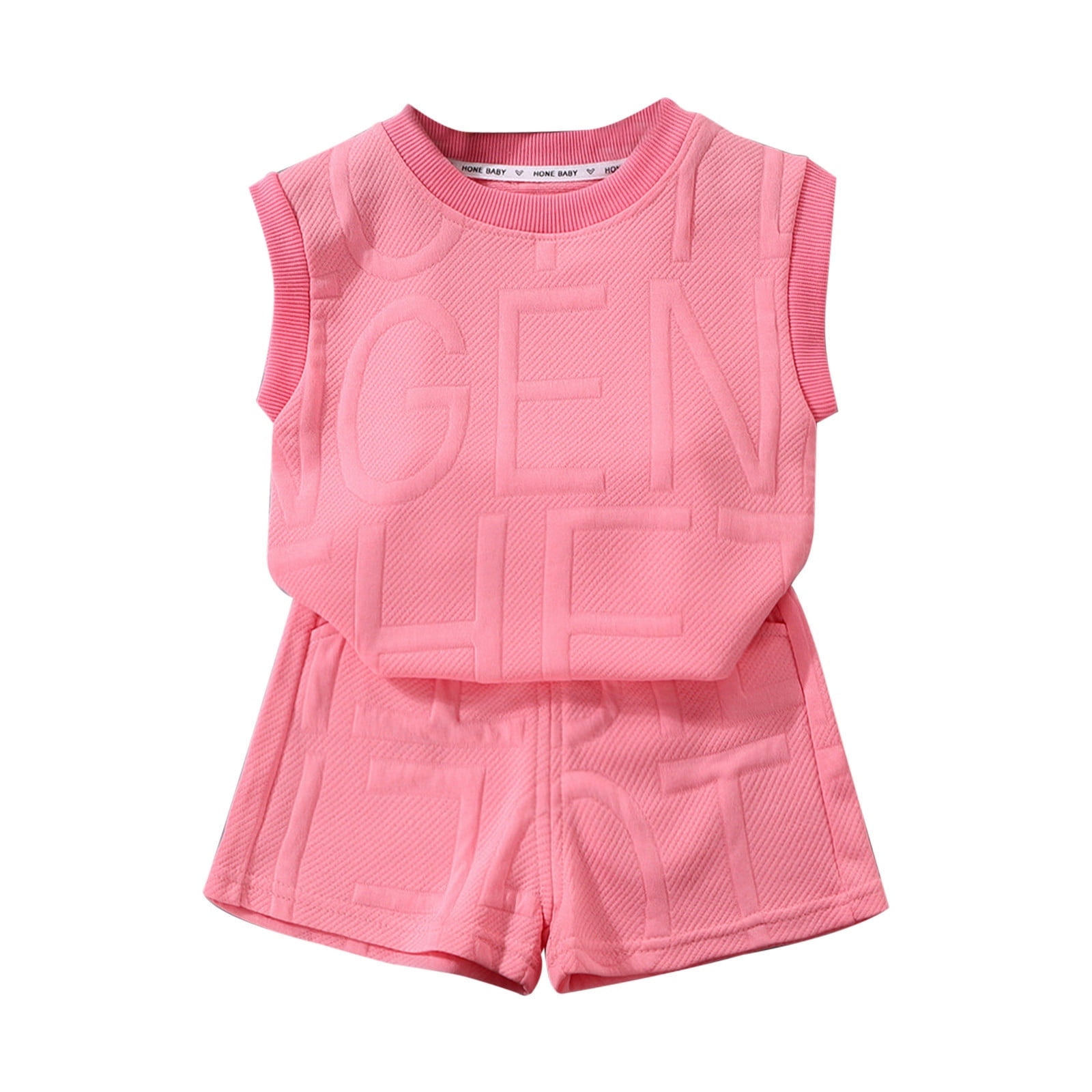 Bjutir Toddler Boys Outfit Set Solid Color Sleeveless Crew Neck Vest ...
