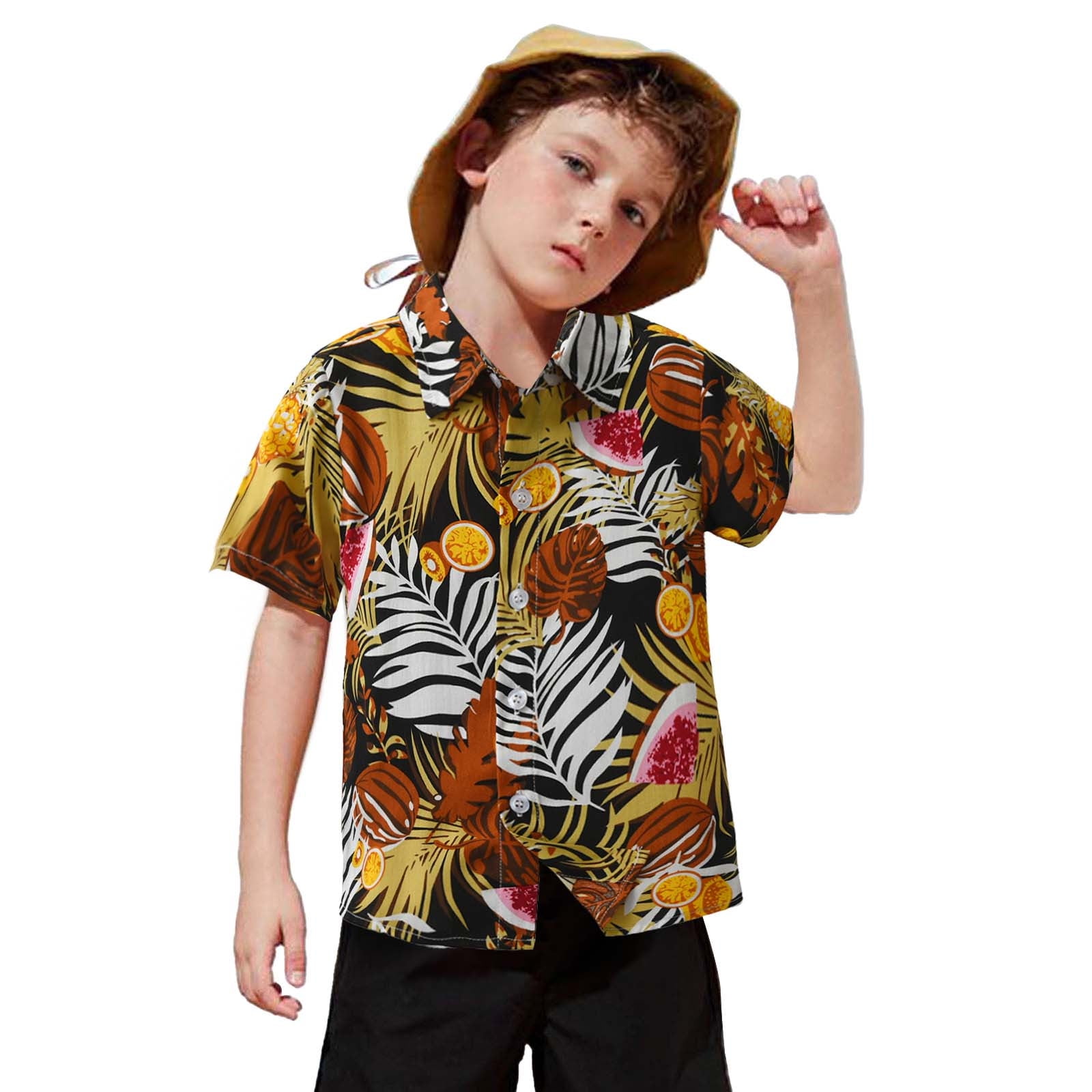 Bjutir Toddler Boys Shirts Child Short Sleeve Summer Casual Gentleman ...