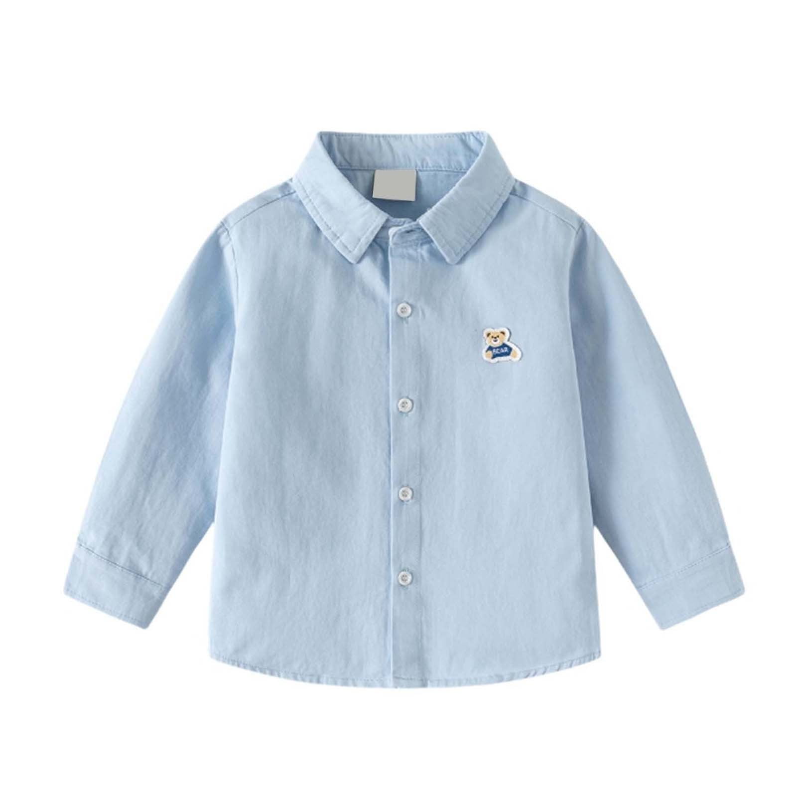 Bjutir Toddler Boys Shirts Shirt Jacket Long Sleeve Lapel Button Down ...