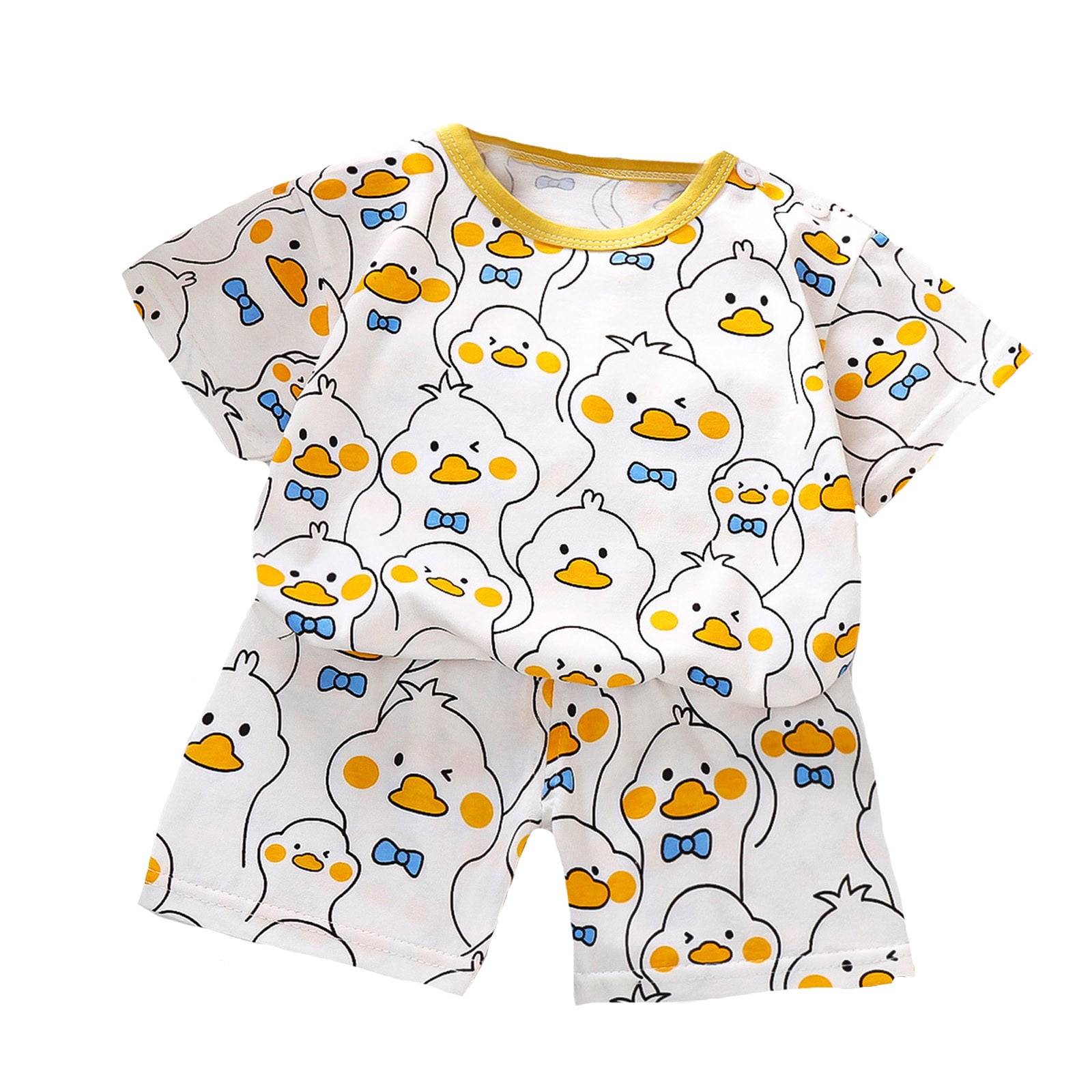 Bjutir Toddler Girls Outfit Set Cartoon Excavator Print Short Sleeve ...