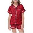 Bjutir Toddler Girls Outfit Set Dinosaur Print Short Sleeve Lapel Neck ...