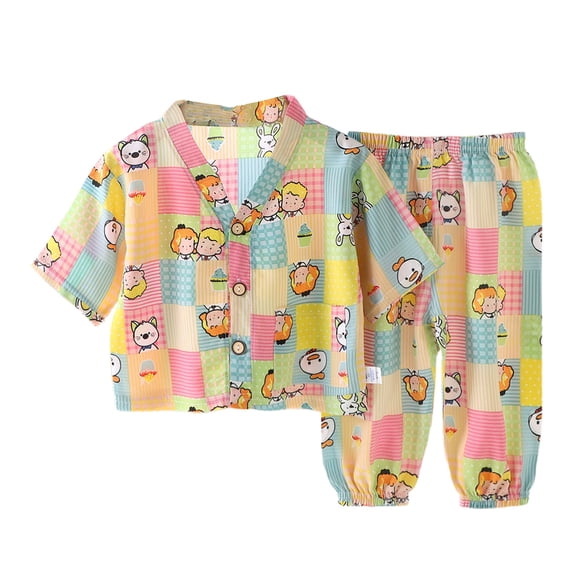 Bjutir Toddler Girls Outfit Set Graphic Print Short Sleeve V-Neck Tops ...