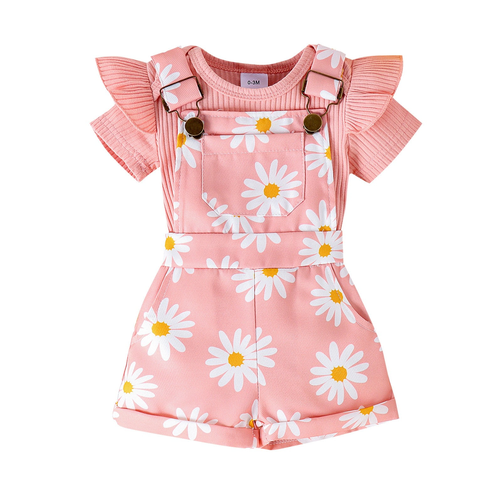 Bjutir Toddler Girls Outfit Set Solid Color Short Sleeve Crew Neck Tees ...