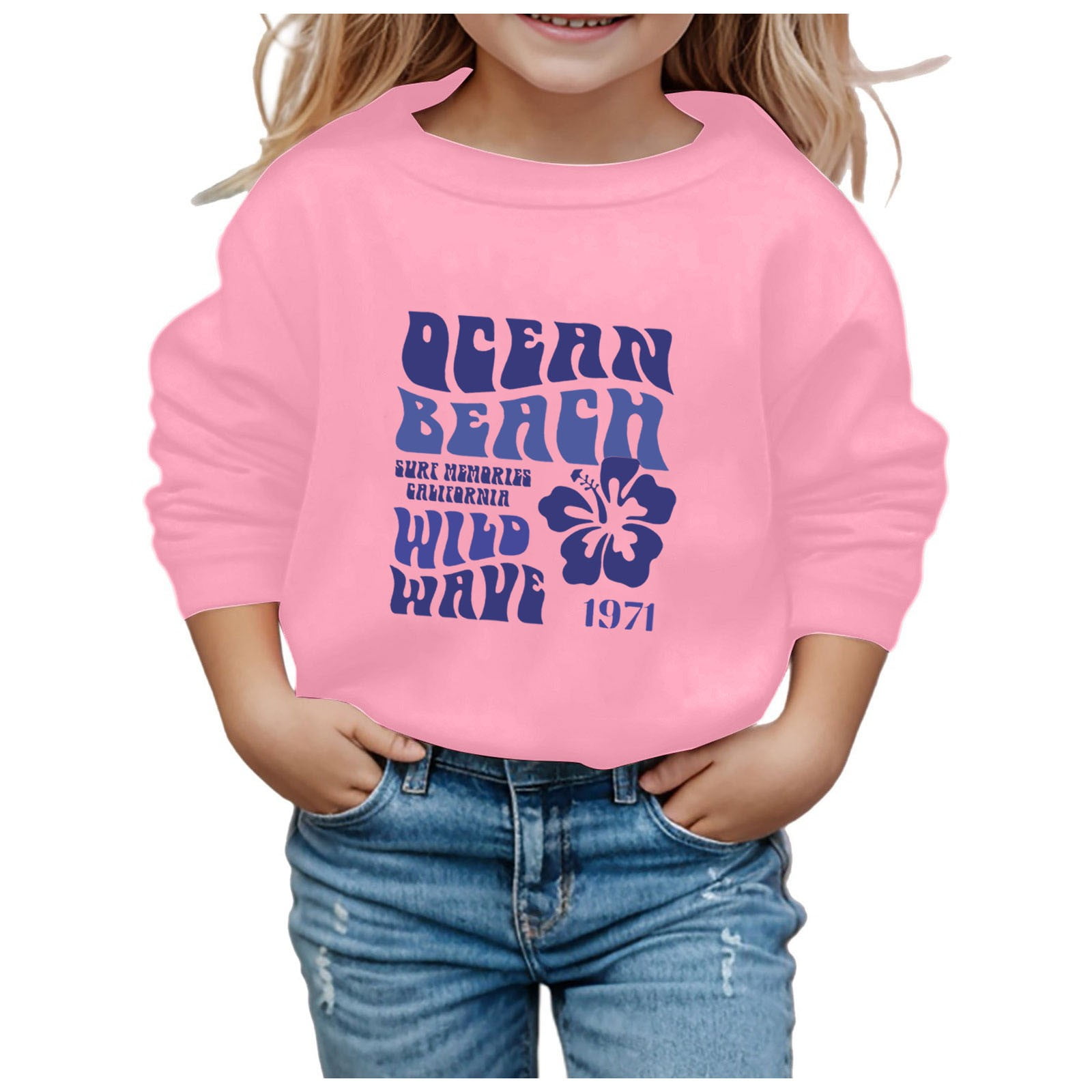 Bjutir Toddler Girls Sweatshirts Boys Pullover Casual Loose Children Round Neck Long Sleeve ...