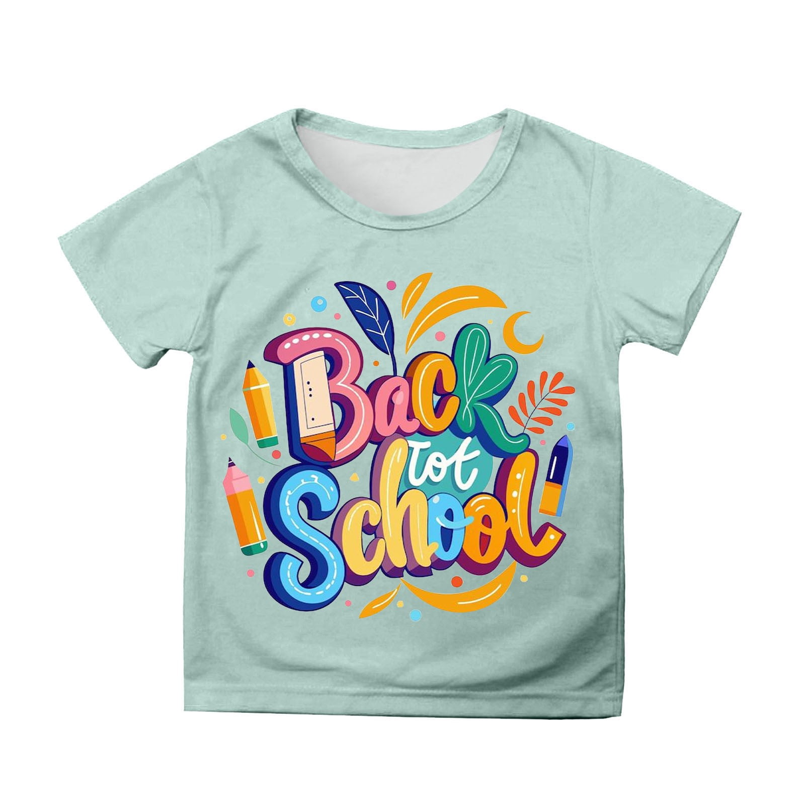 Bjutir Toddler Girls Tops Summer Letter Print Short Sleeve Crew Neck ...