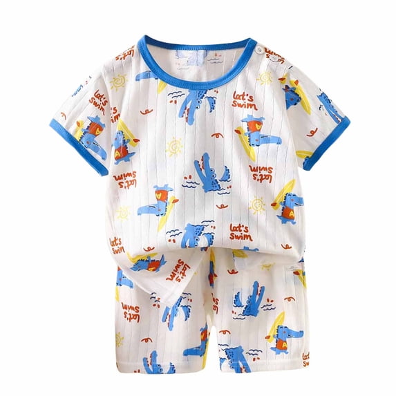 Bjutir Toddler Kids Boys Outfit Set Cartoon Print Short Sleeve Crew ...