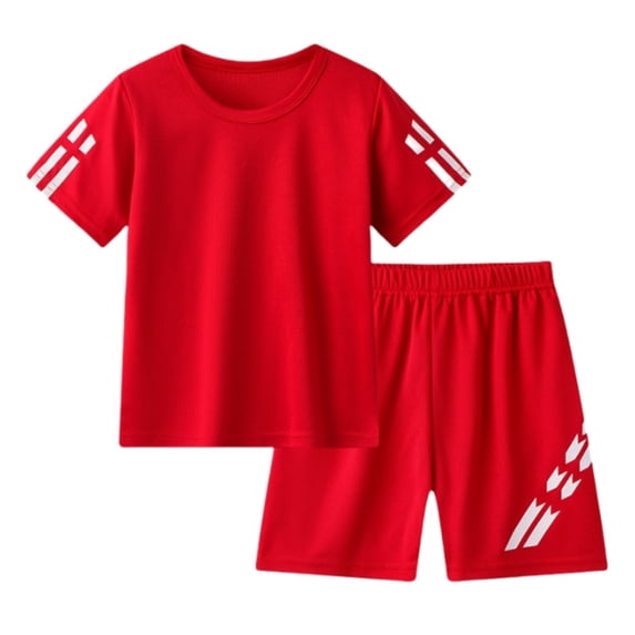 Bjutir Toddler Kids Boys Outfit Set Solid Color Short Sleeve Crew Neck ...
