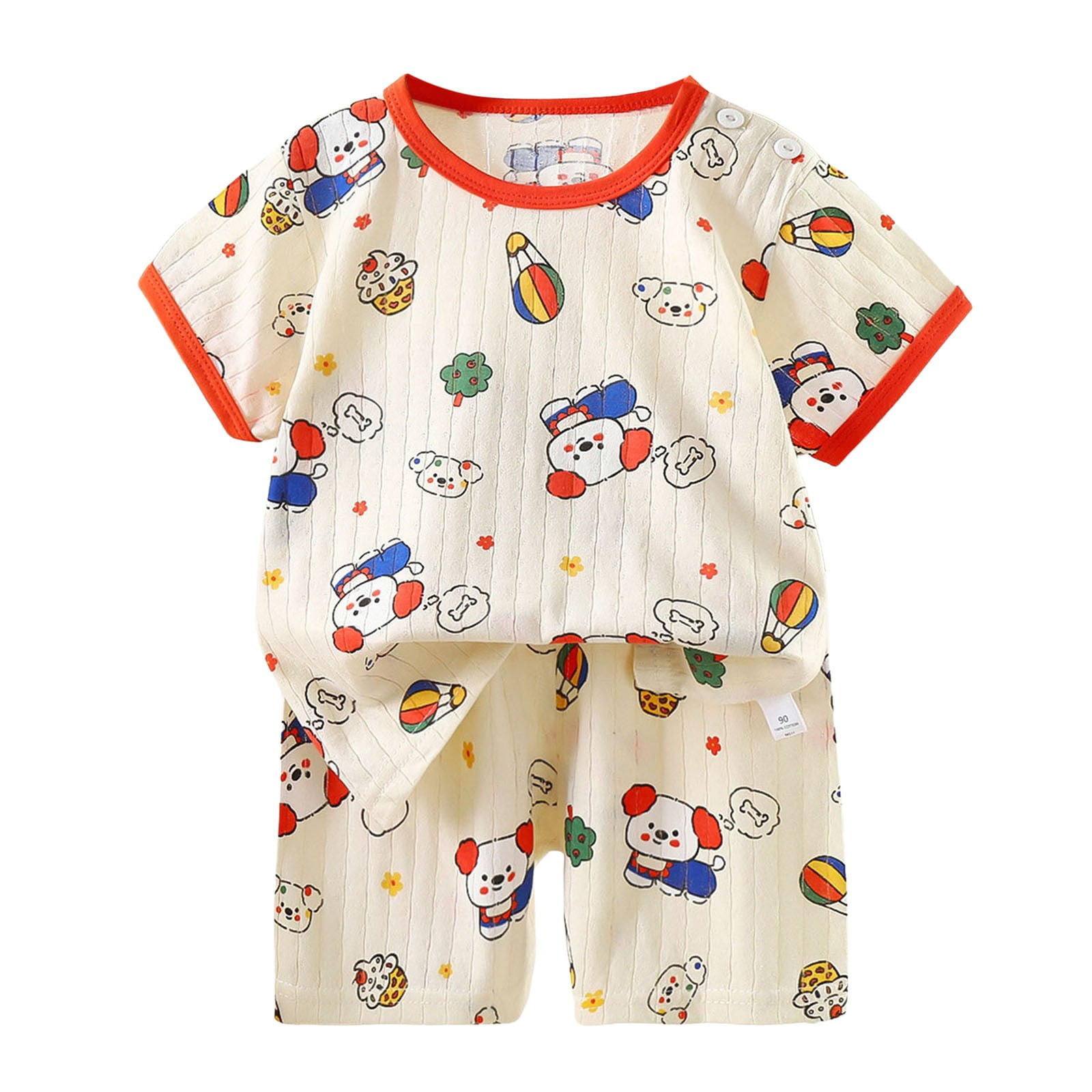 Bjutir Toddler Kids Girls Outfit Set Cartoon Print Short Sleeve Crew ...
