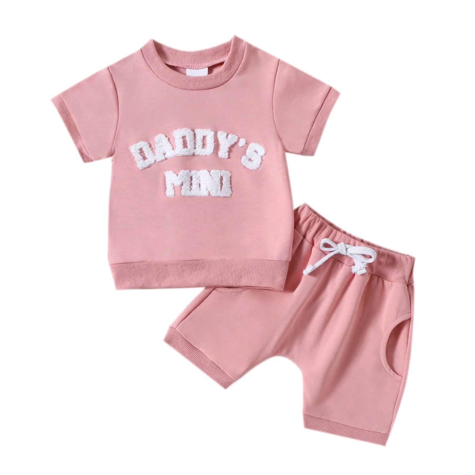 Bjutir Toddler Kids Girls Outfit Set Letter Print Short Sleeve Crew ...