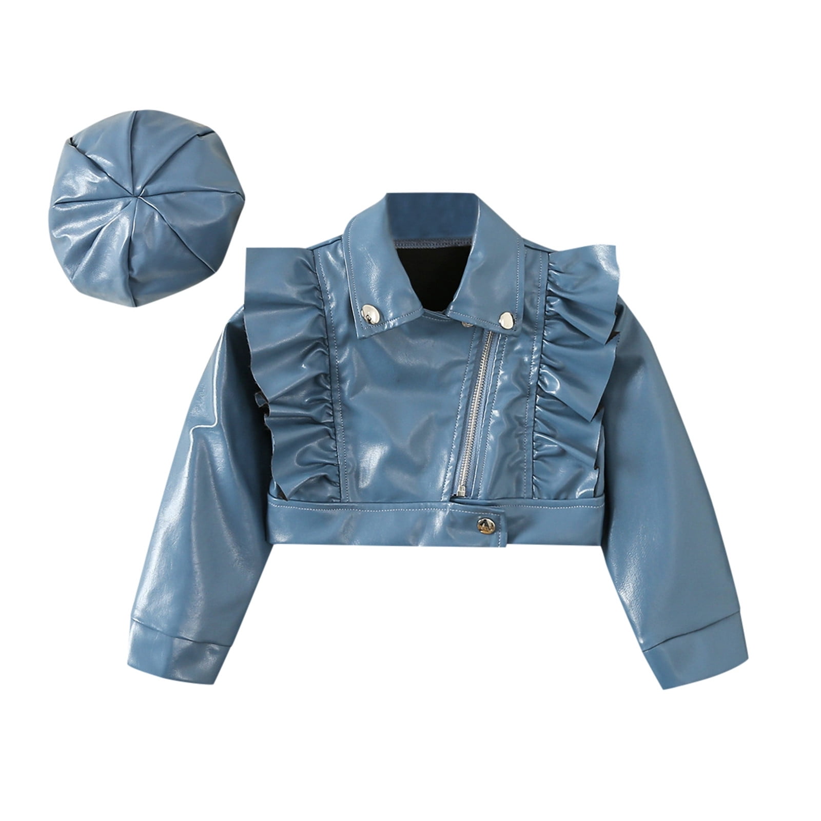 Bjutir Toddler Kids Soft Tops Girls Leather Motorcycle Jacket Cute ...