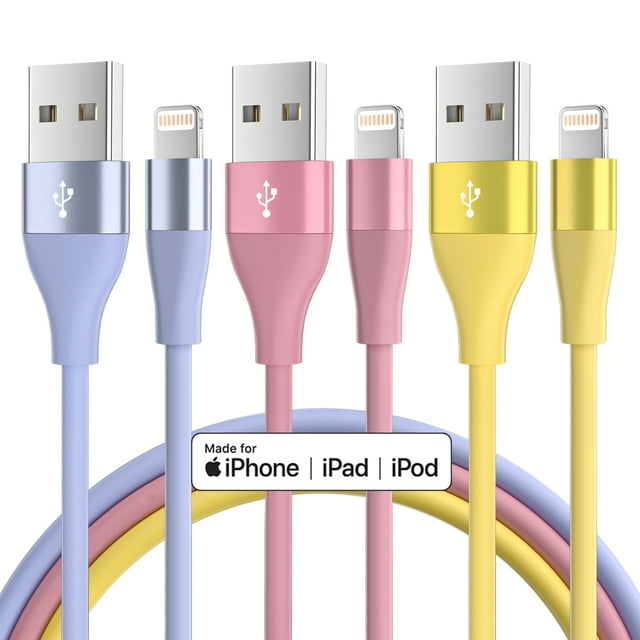 Bkayp iPhone Charger [Apple Mfi Certified] 3 Pack 10ft Lightning Cables ...