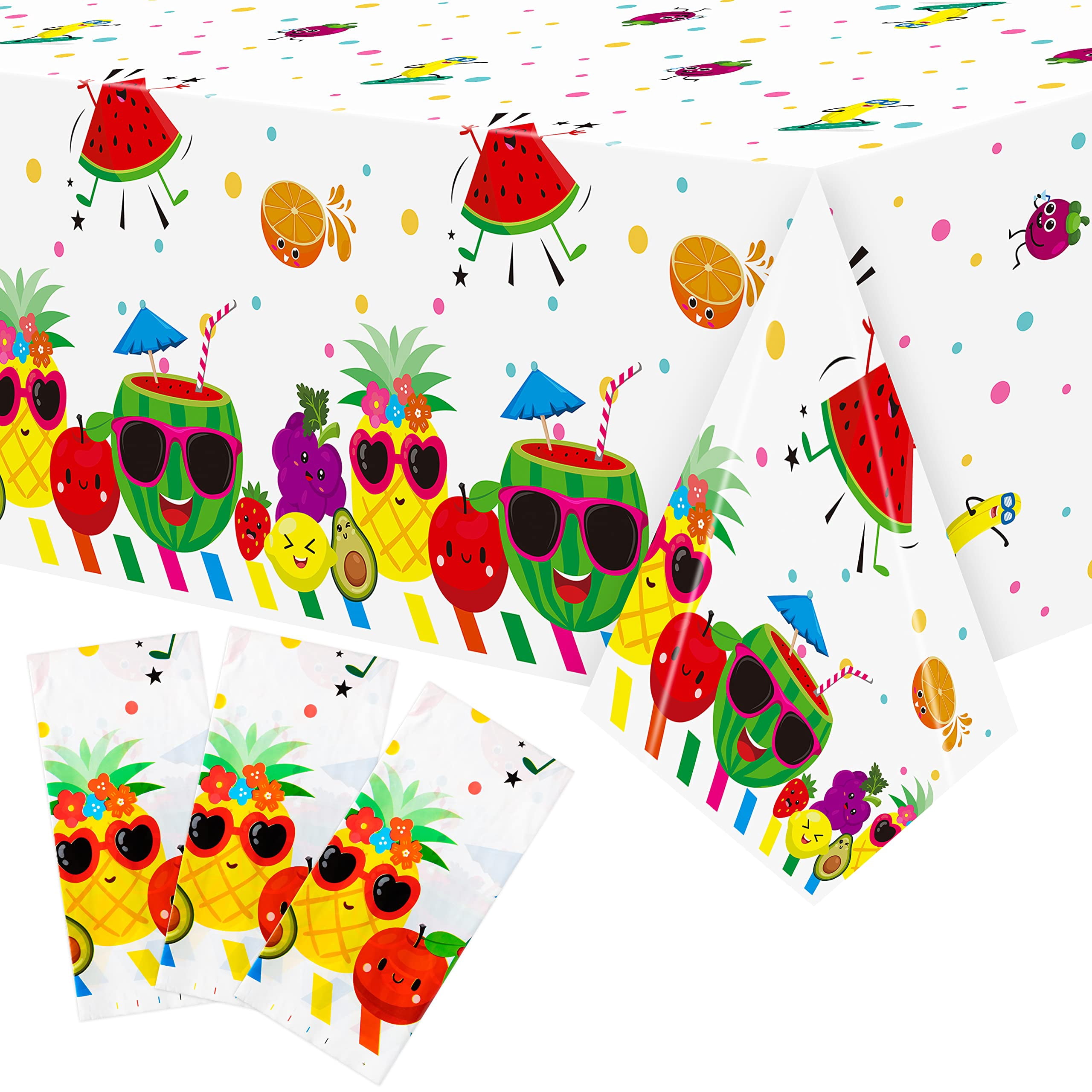 BkeeCten 3 Packs Fruit STF9 Theme Table Cover Decorations Pineapple ...