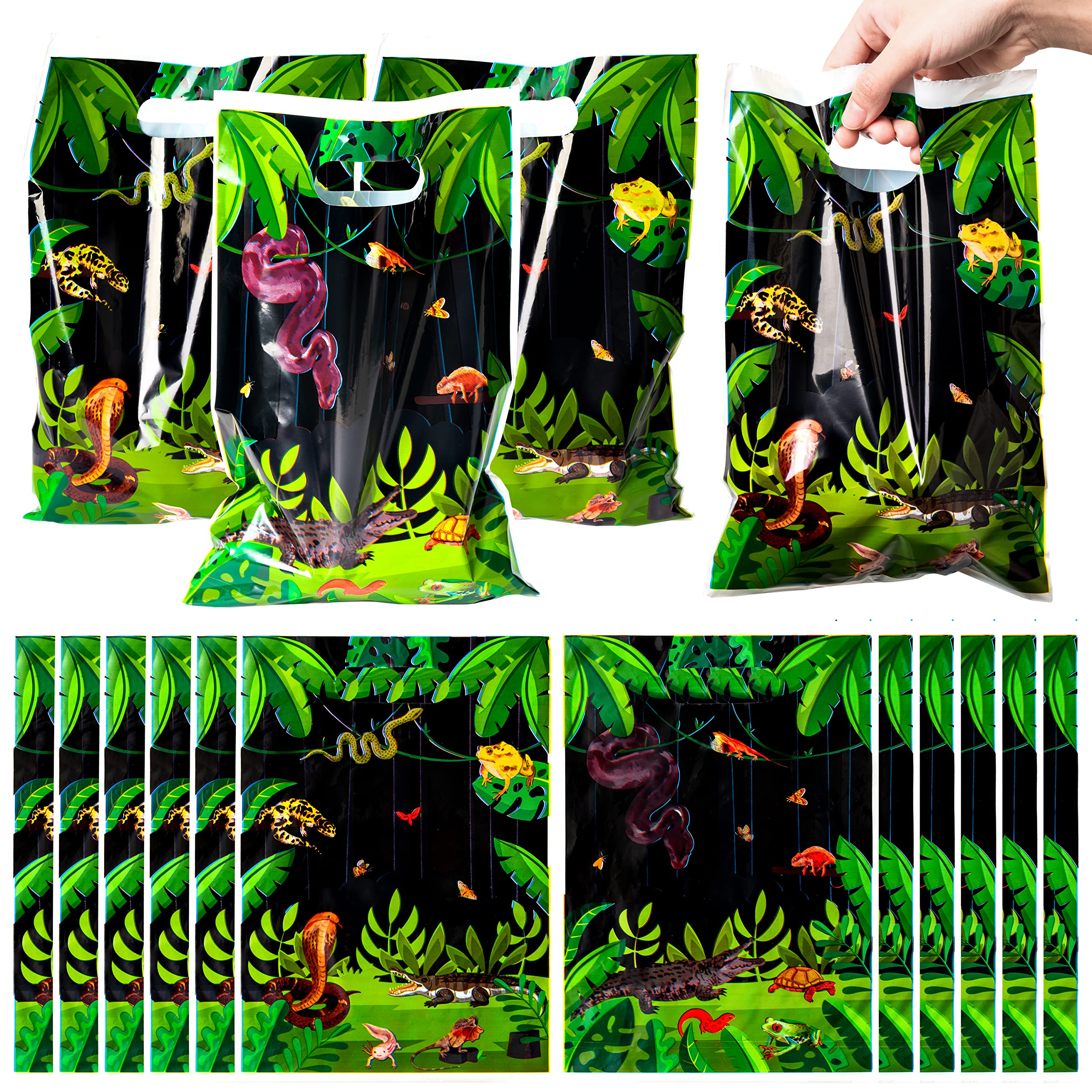 BkeeCten Goodie Favor IFF17 Bags - 50-Pack Reptile Favor Bags Lizard ...