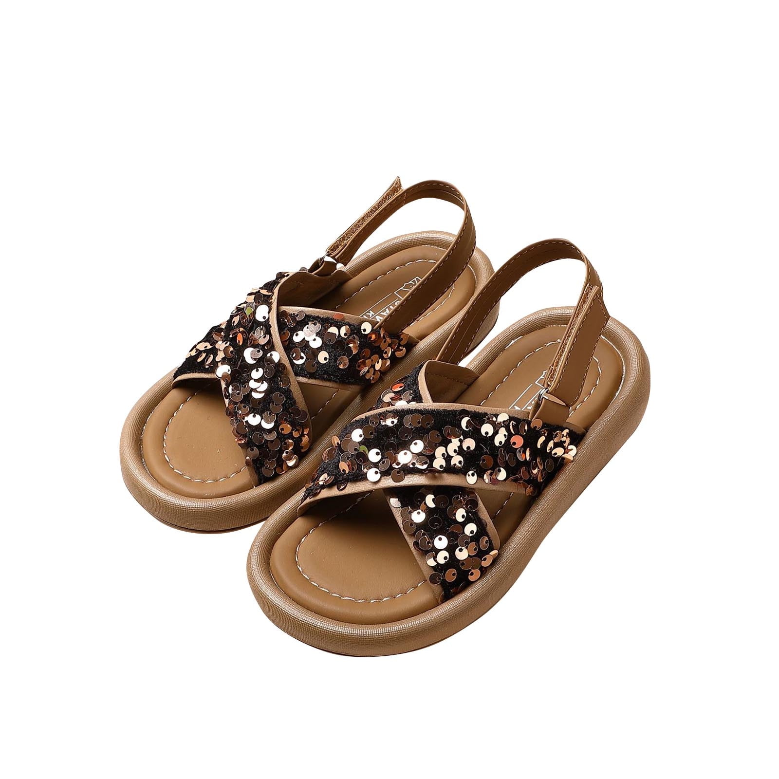 Bkhluea Boys Girls Sandals Open Toe Breathable Princess Non-Slip Flats Summer Beach Lightweight ...