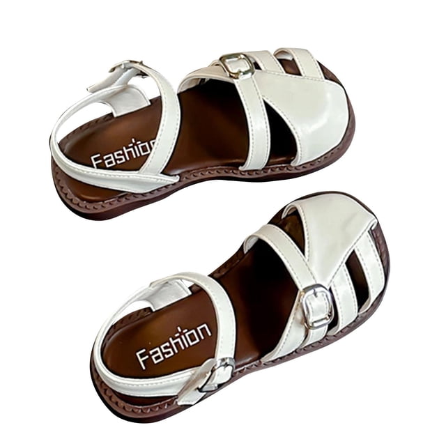 Bkhluea Toddler Girls Sandals Soft Rubber Princess Flat Shoes Summer ...