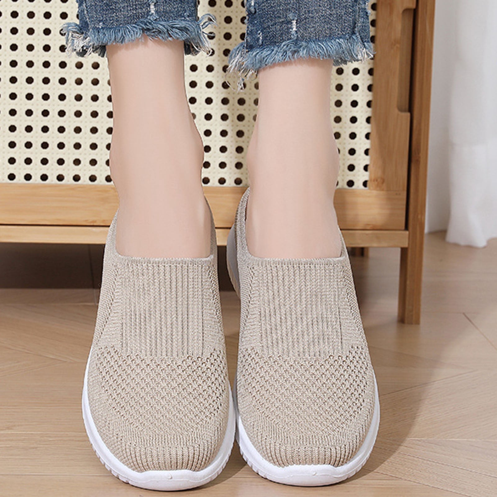Bkhluea Women Backless Slip On Mules Knit Breathable Comfort Casual ...