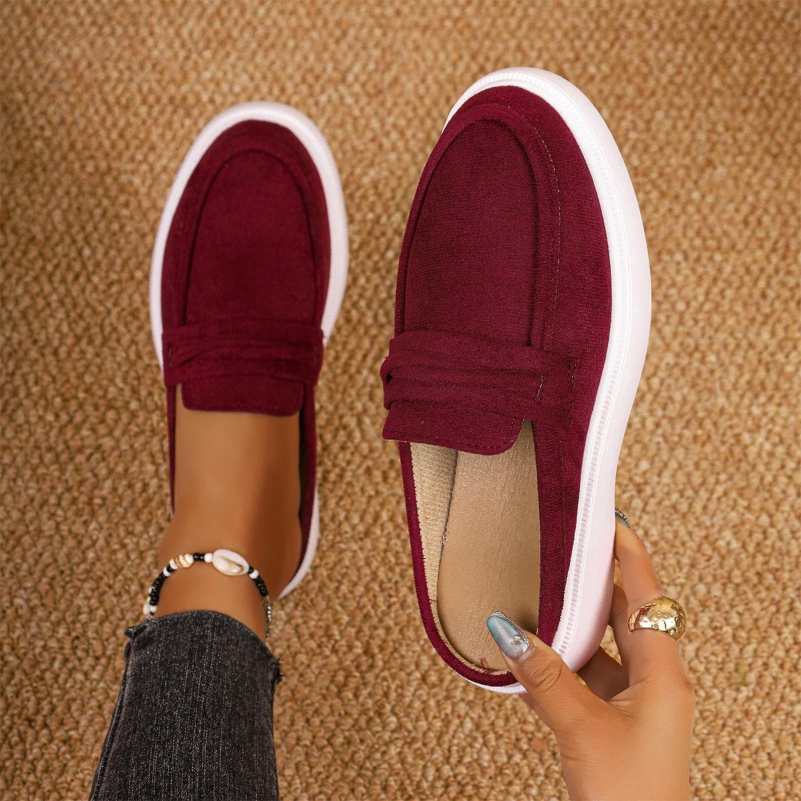 Bkhluea Women Classic Slip-On Platform Loafers Comfortable Footwear For ...