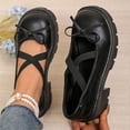 Bkhluea Women Cross Strap Bow Mary Jane Platform Shoes Comfortable ...