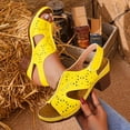 Bkhluea Women Perforated Slingback Block Heel Sandals Comfortable ...