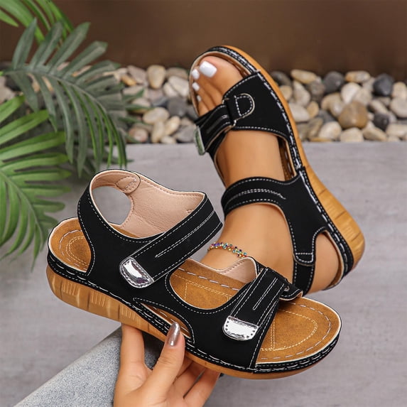 Bkhluea Women Platform Sandals Open Toe Adjustable Strap Ankle Shoes ...
