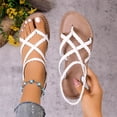 Bkhluea Women Thong Slingback Sandals Braided Strap Shoes Comfortable ...