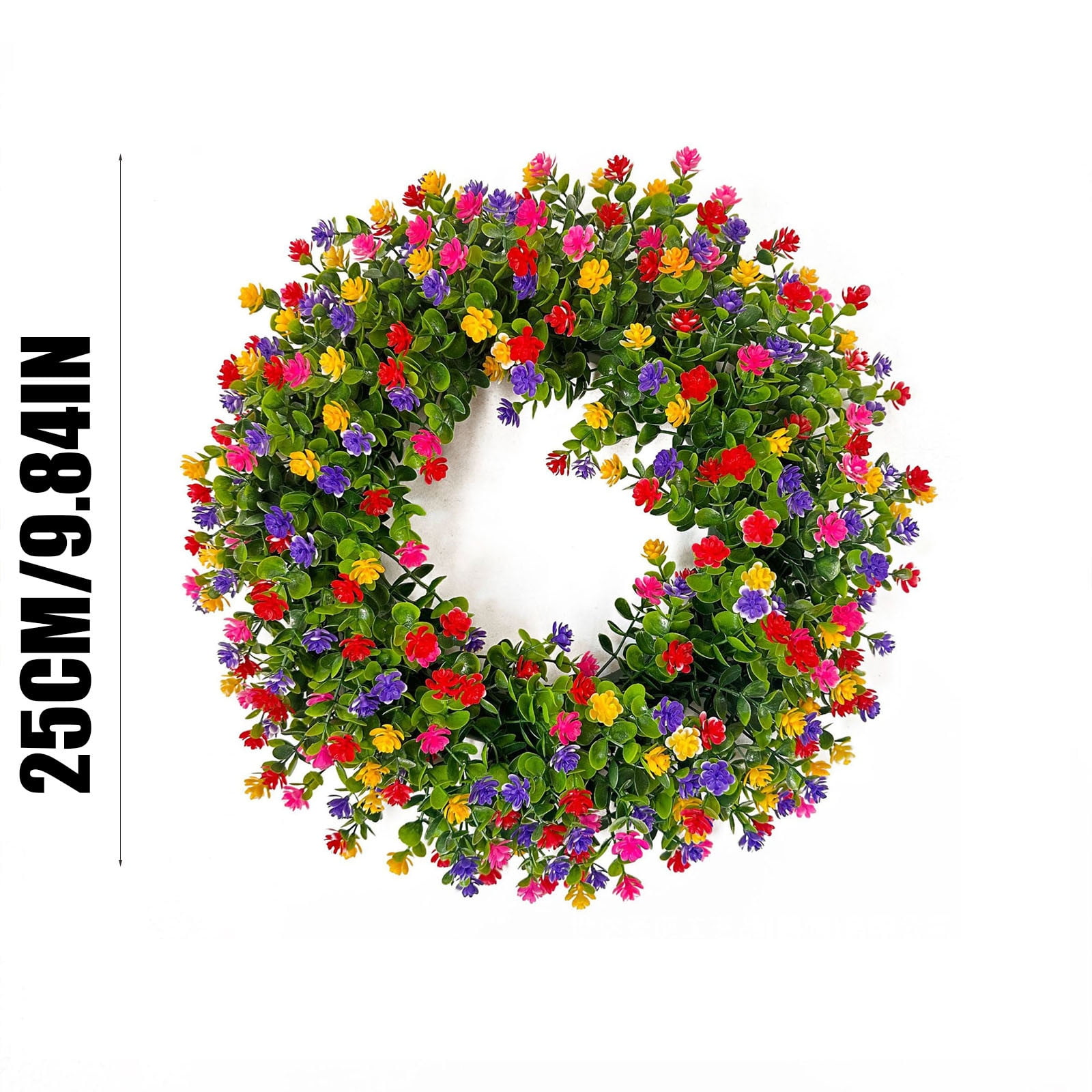 Bklubk Colorful Cottage Wreath Colorful Wreath Decorated With Gate ...