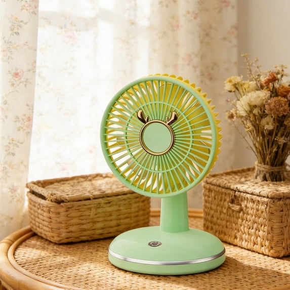 Bklubk Summer Fan, Round Base Fan Rechargeable Desktop Fan Portable ...