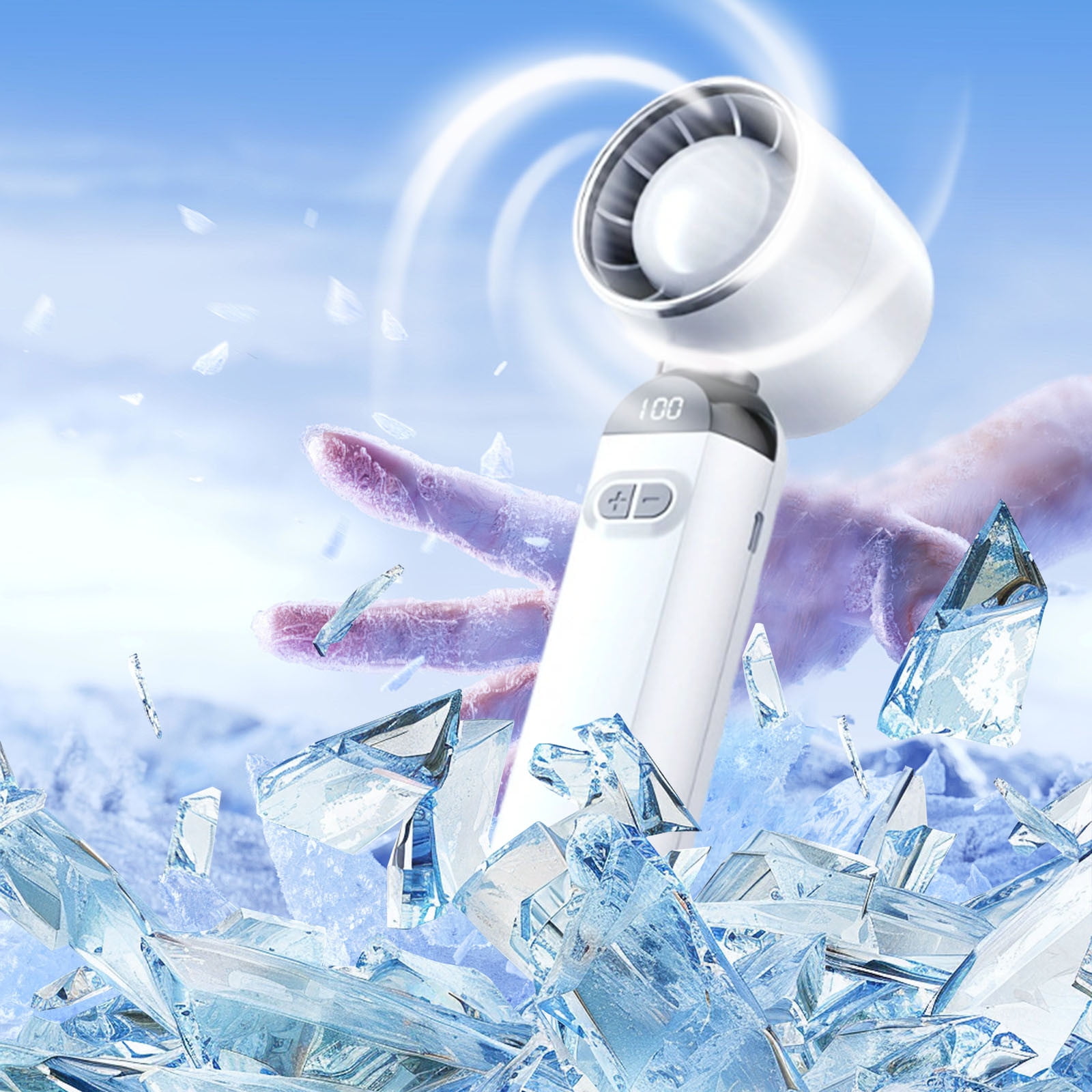 Bksdlh 2026 Handheld Fan Portable USB Rechargeable Quiet Strong Wind ...