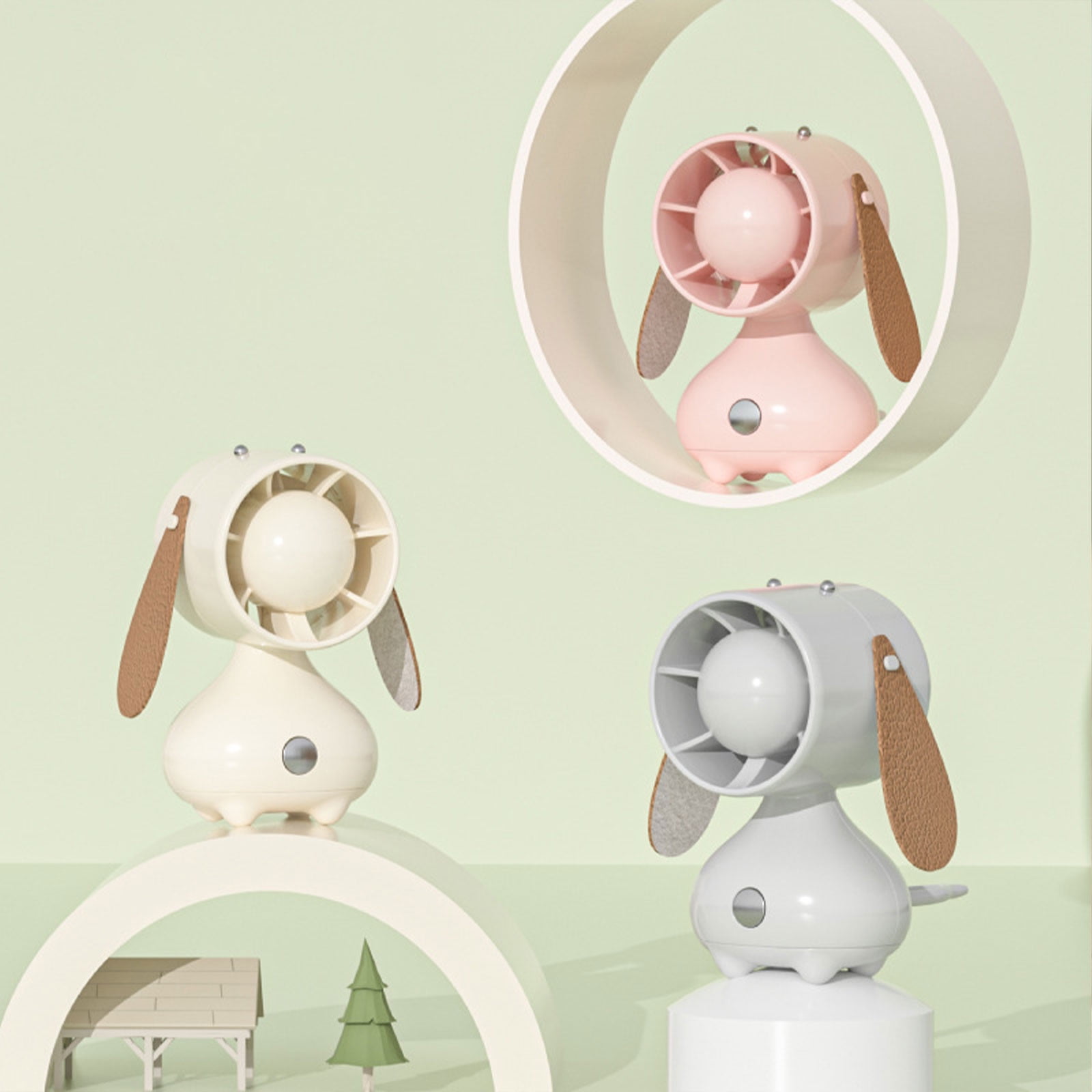 Bksdlh Cute Puppy USB Mini Desktop Fan Mute Strong Wind Portable ...