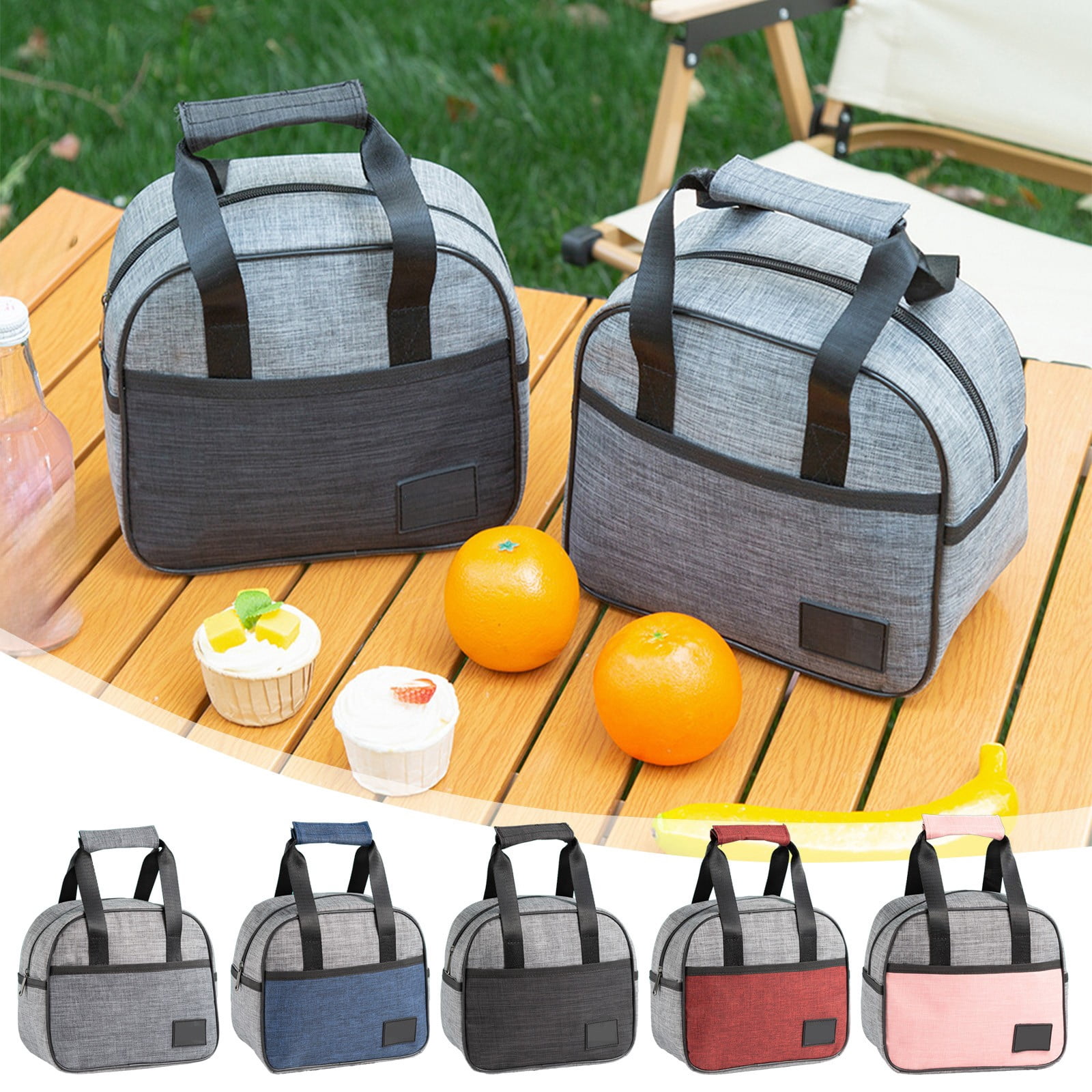 Bksdlh Insulated Lunch Bag with Aluminum Foil Layer, Large Capacity 2 ...