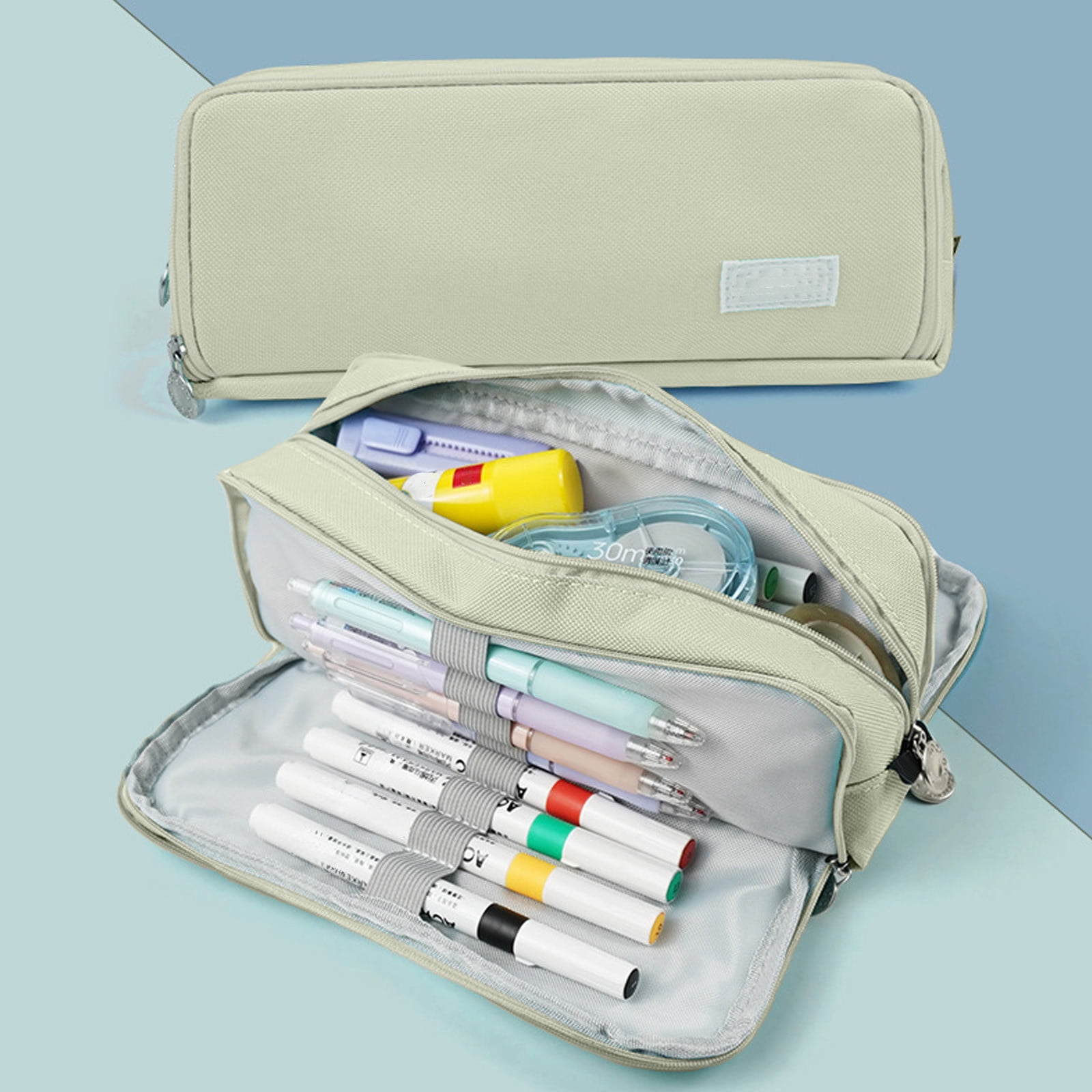 Bksdlh Large Capacity Multi Compartment Oxford Cloth Pencil Case with ...