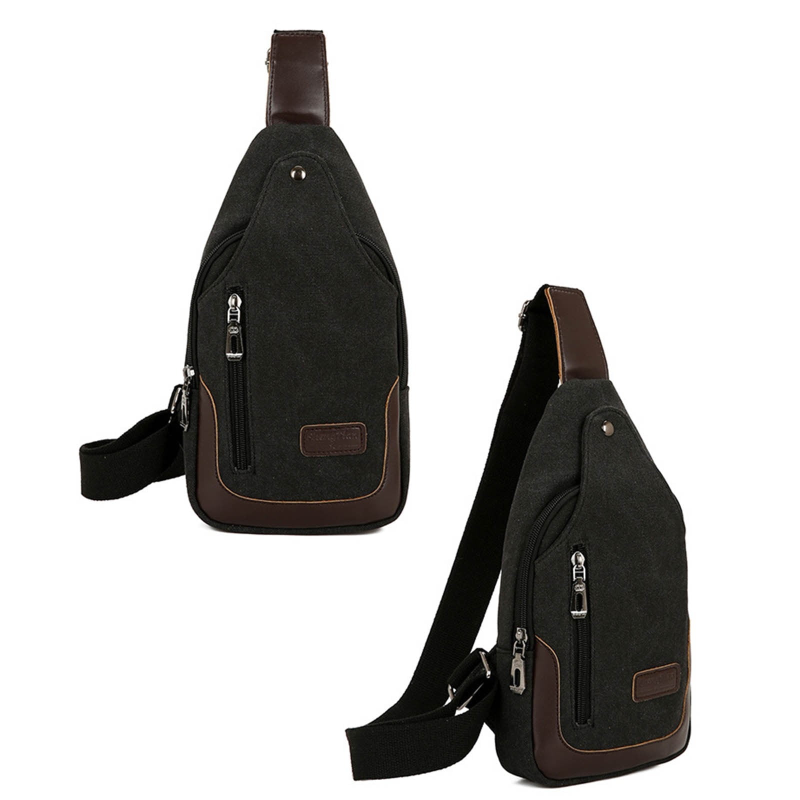 Bksdlh Men's Waist Pack Crossbody Bag Black Adjustable Strap Running ...