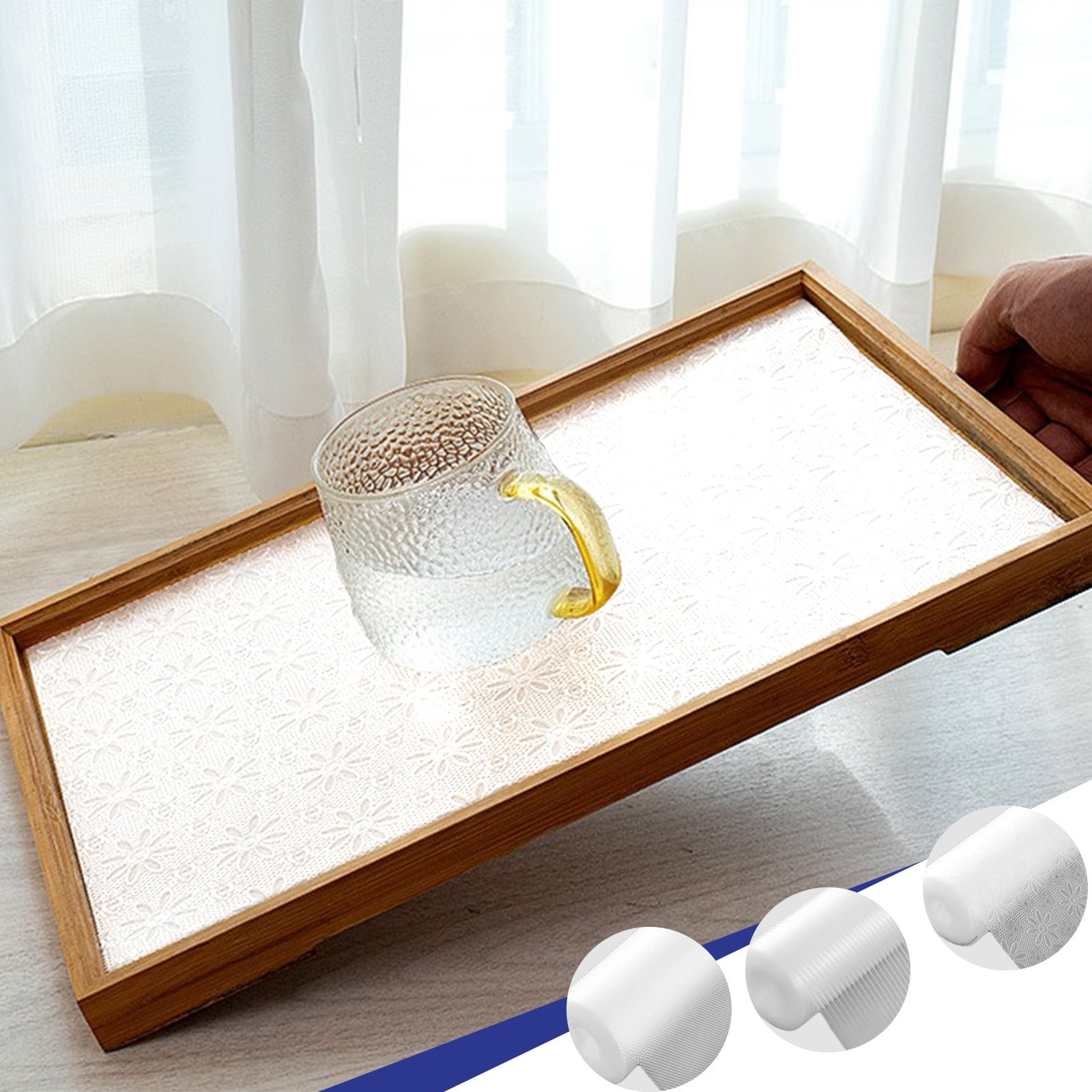 Bksdlh Non-Slip Shelf Liner Kitchen Cabinet Liner EVA Washable 12x60 ...