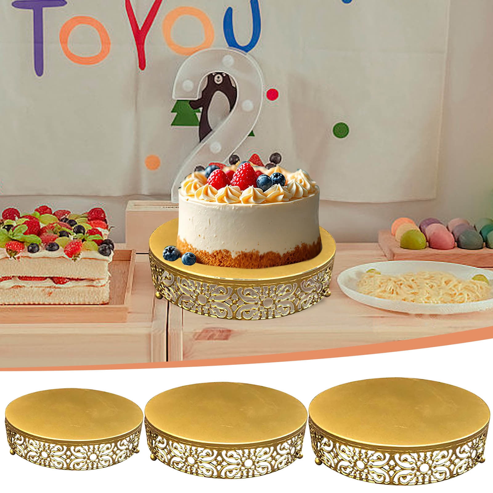 Bksdlh Pallet, European Style Dessert Table Tray, Iron Cake Stand Set ...