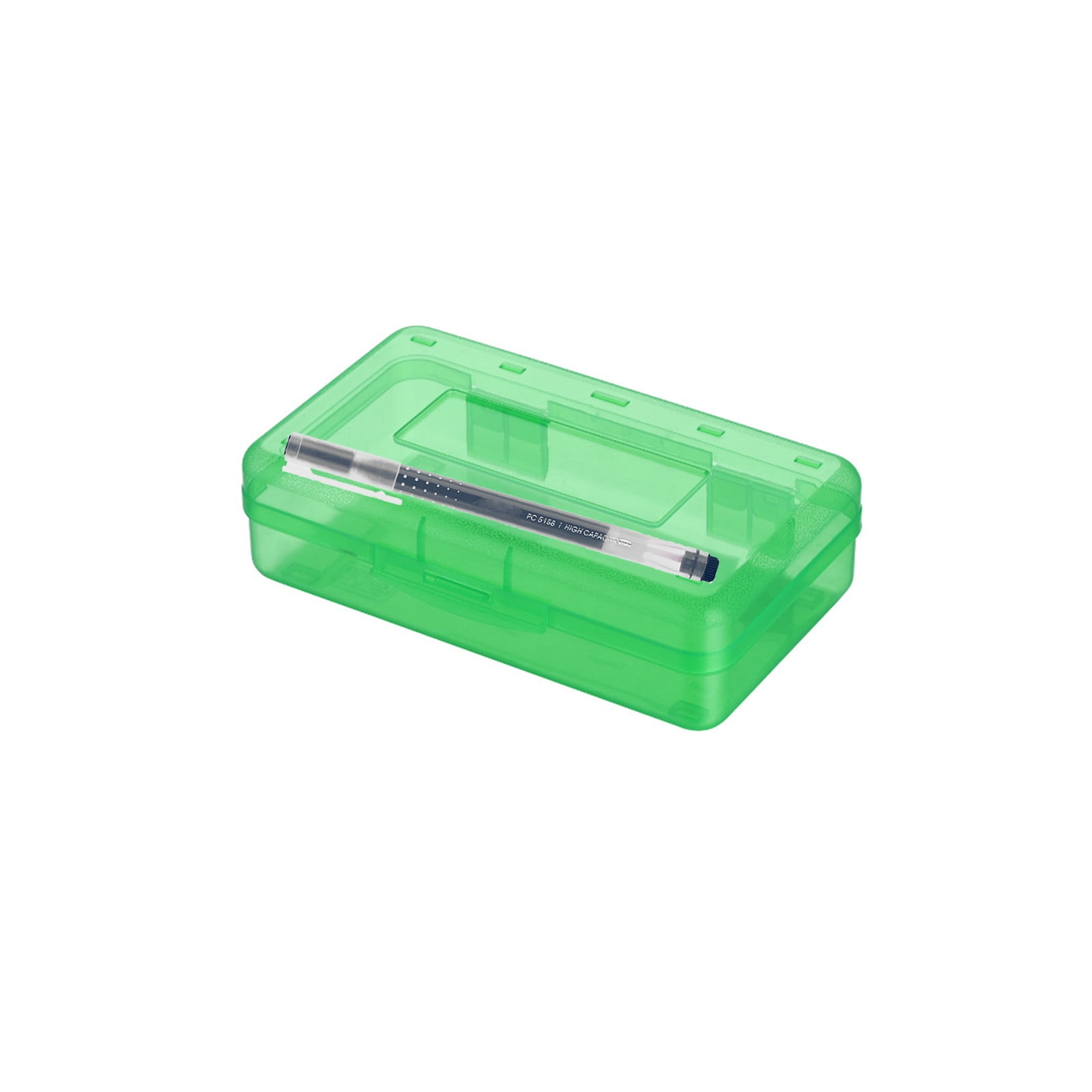 Bksdlh Pen Box, Clear Plastic Pencil Box, Large Capacity Desk Organizer ...