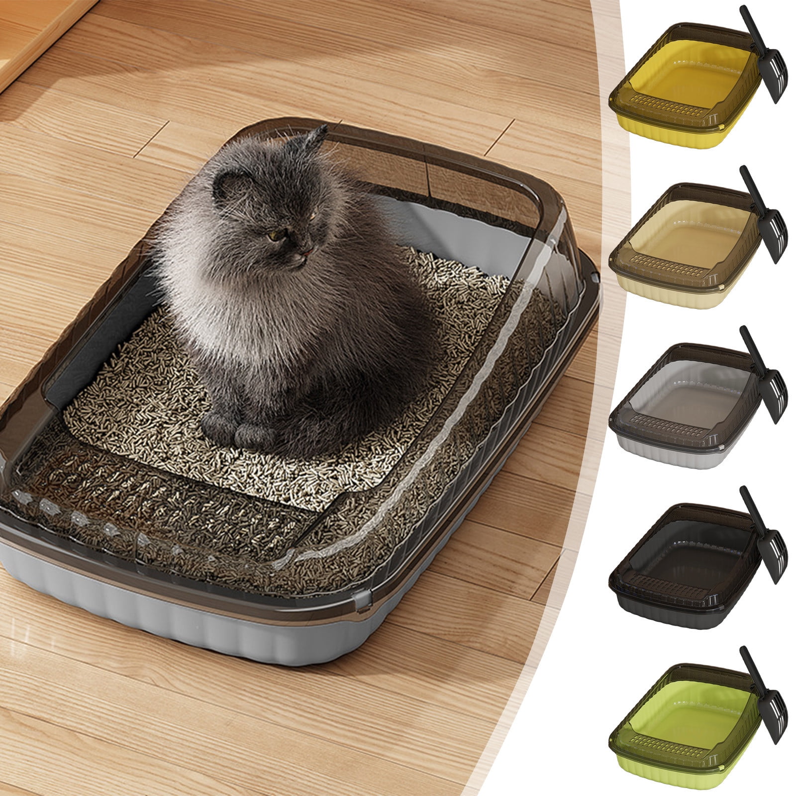 Bksdlh Plastic Cat Litter Box, Litter Box Banding, Out Proof Cat Litter ...