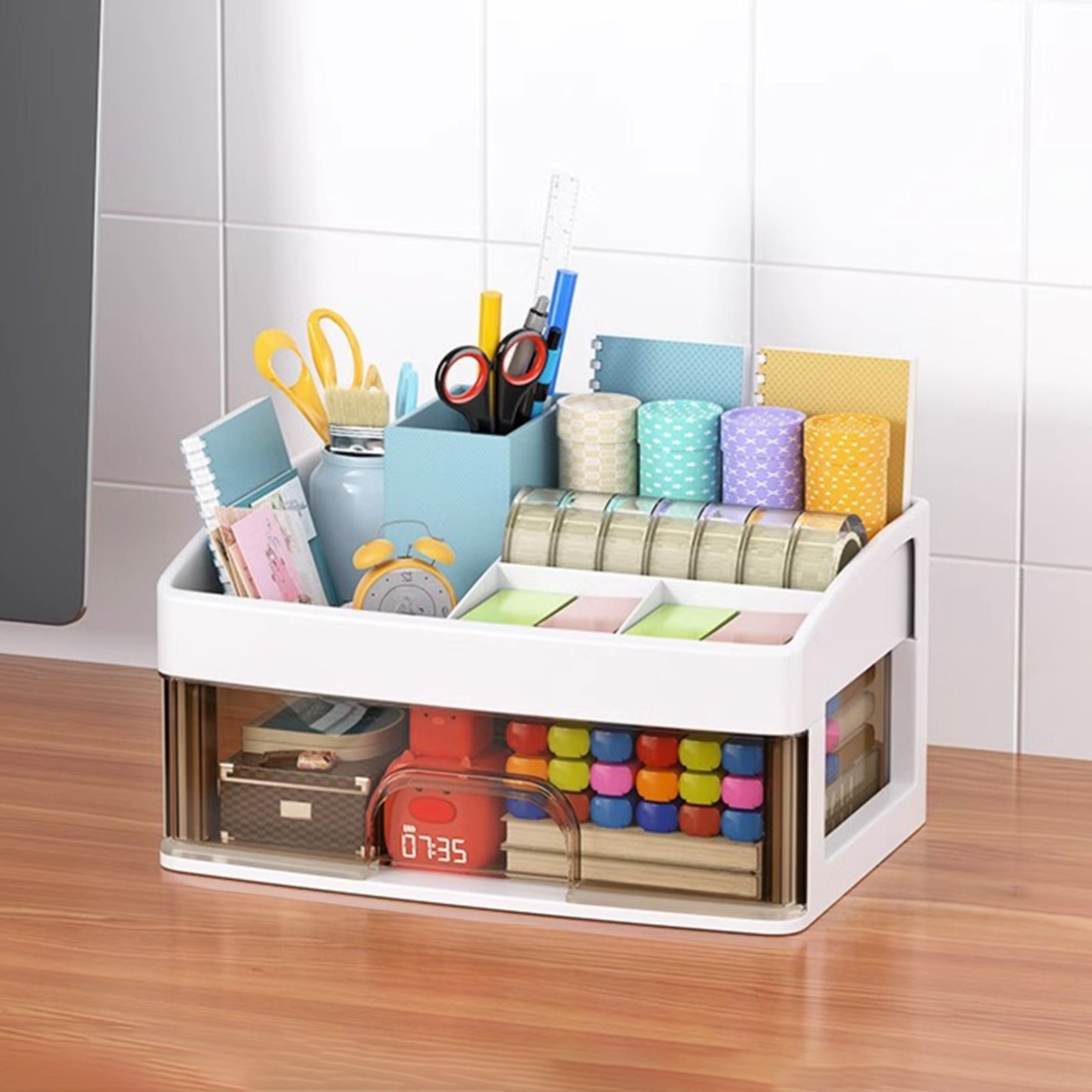 Bksdlh Plastic Storage Box, Desk Organizer Storage Box, Drawer Style ...