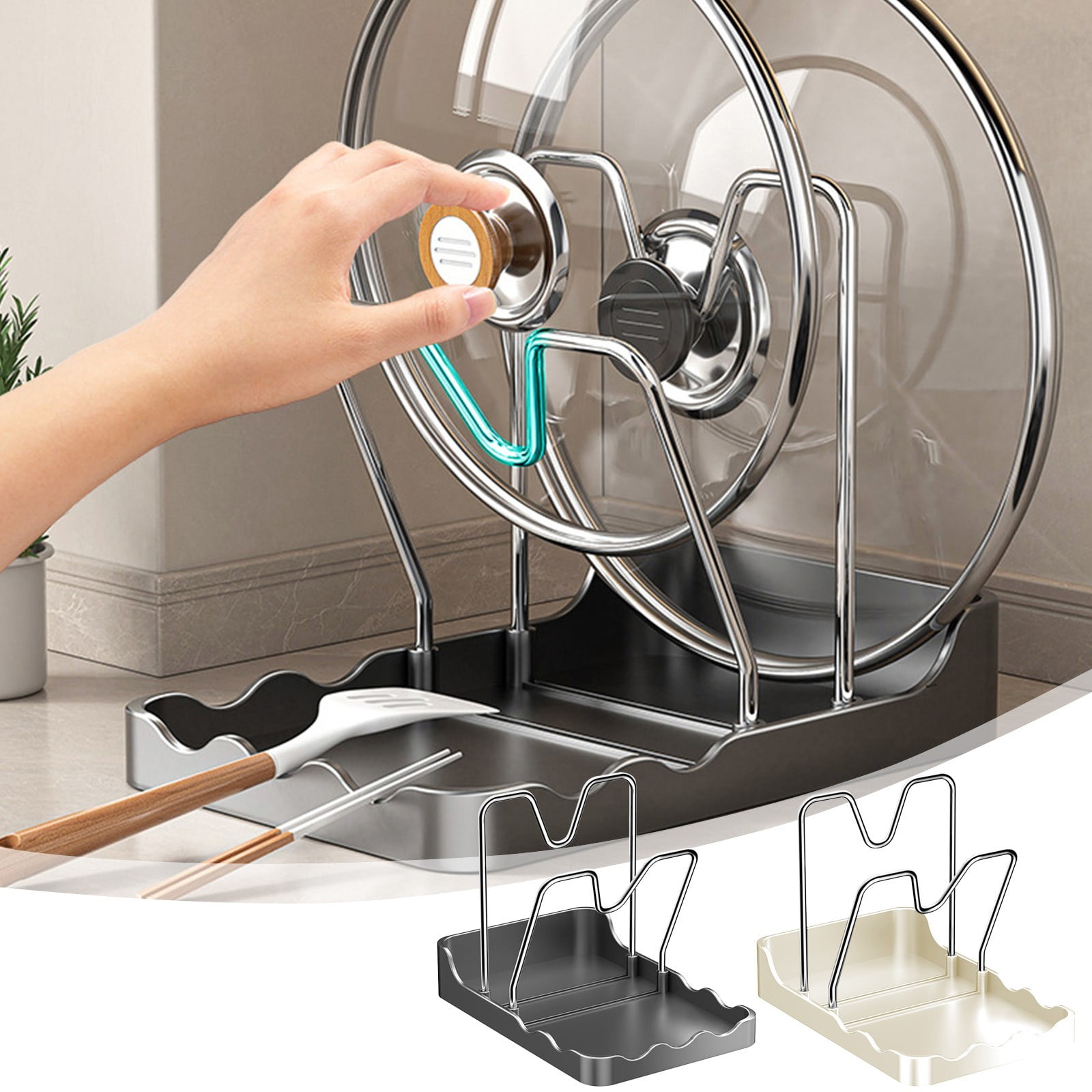 Bksdlh Plastic Storage Rack, Pot Lid Organizer Rack, V-shaped Groove ...