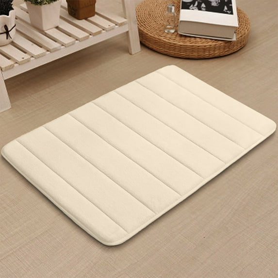 Bksdlh Quilted Striped Velvet Bathroom Floor Mat 23x15 Inches Super ...