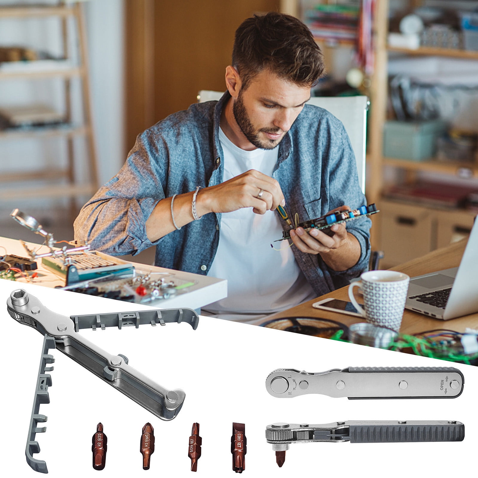 Bksdlh Screw Assembly Sleeve, Ratchet Screwdriver Set, Professional Precision Bit Tray, Non-slip ...