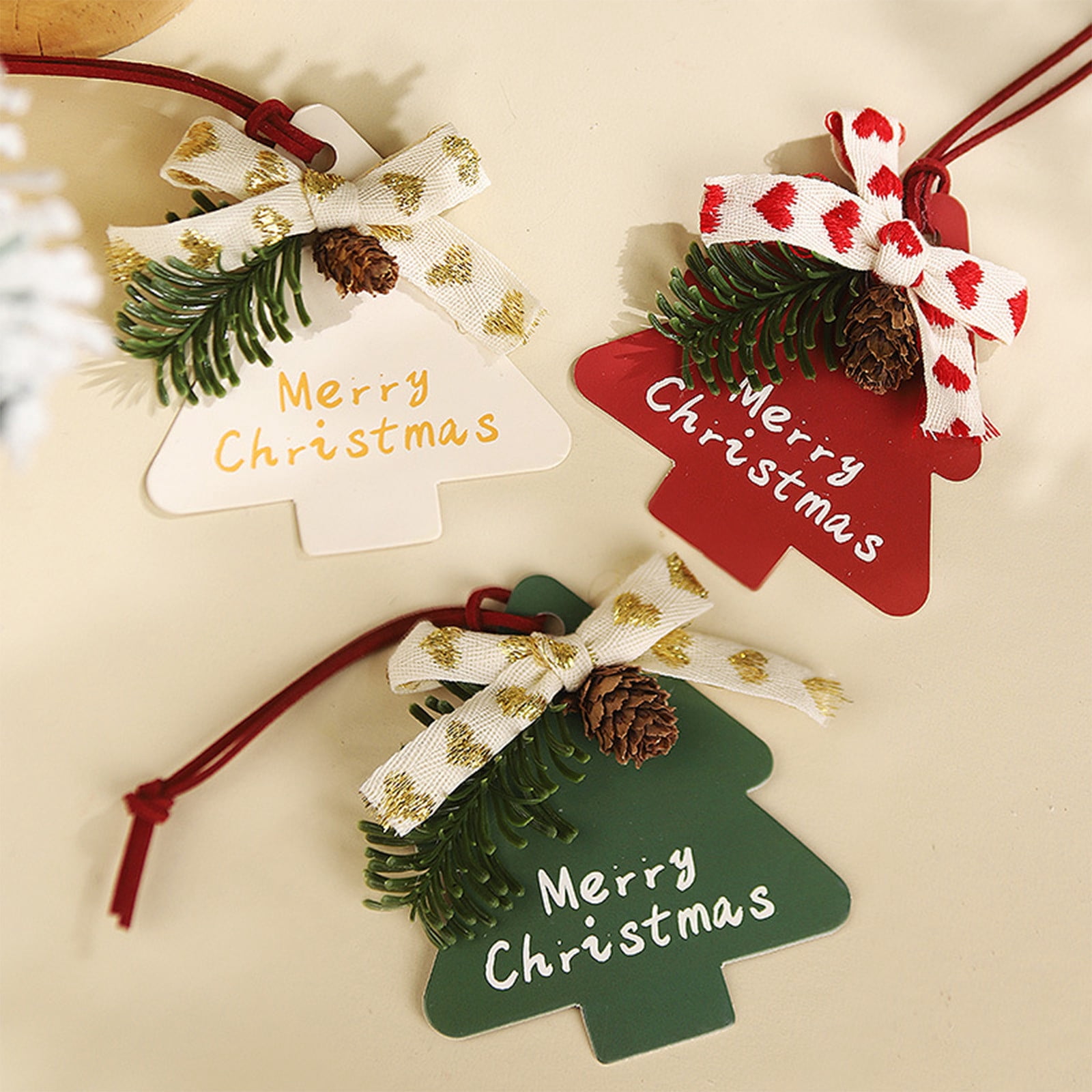 Bksdlh Small Christmas Tree Car Ornament Hanging Pendant - 10x9cm Paper ...