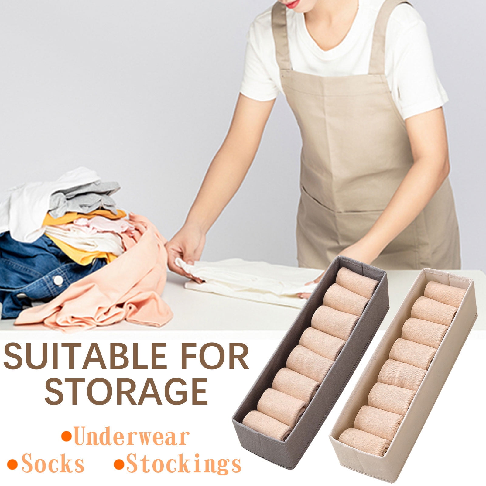 Bksdlh Socks Underwear Drawer Organizer Box Foldable Storage Container ...