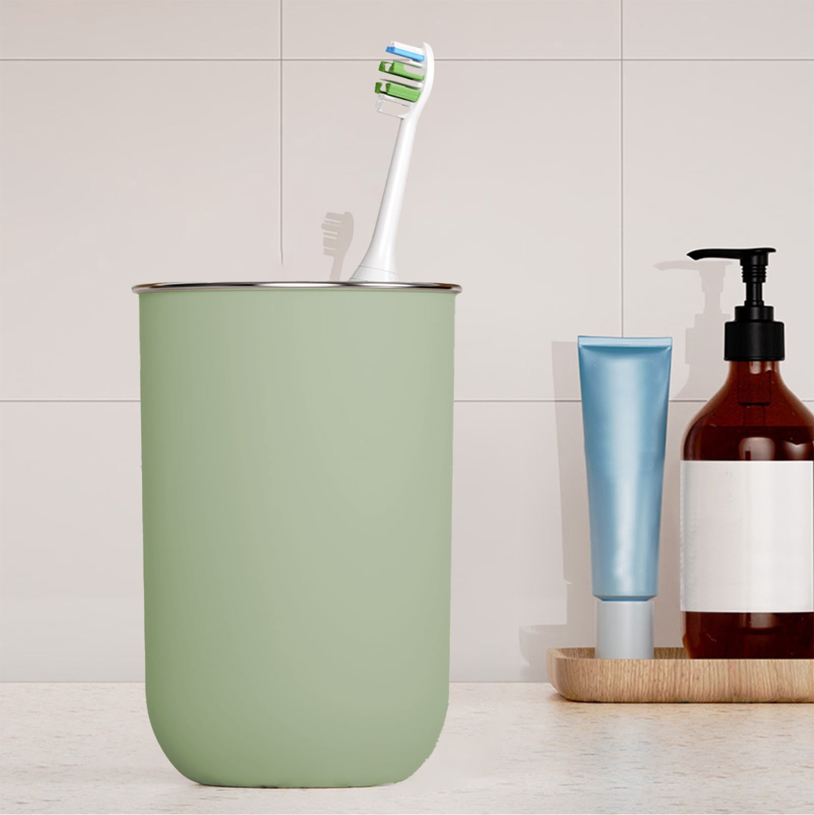 Bksdlh Suction Toothbrush Holder Cup with 460ml Capacity, Stainless ...