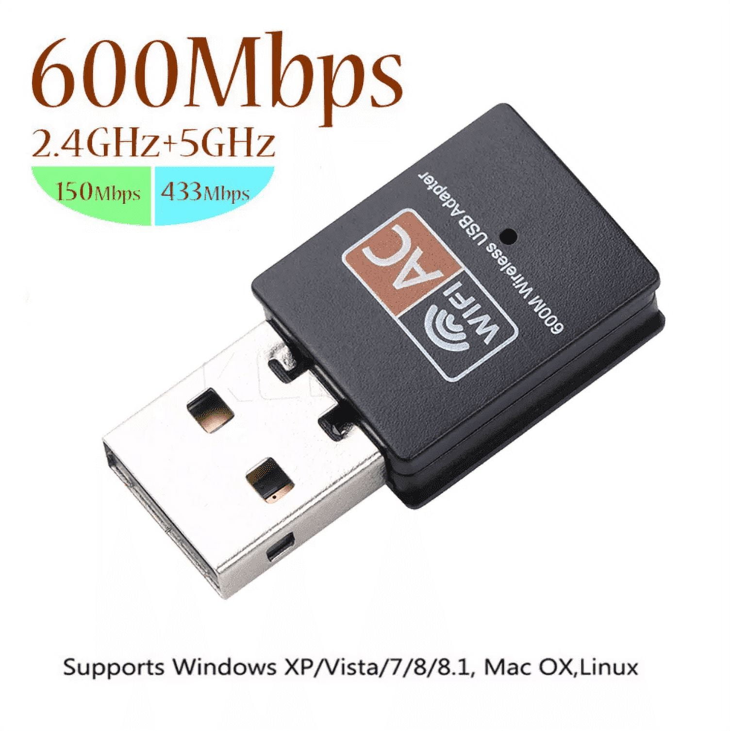 Bkuxy 600Mbps Dual Band Free Driver Usb Wifi Adapter Dongle Network ...