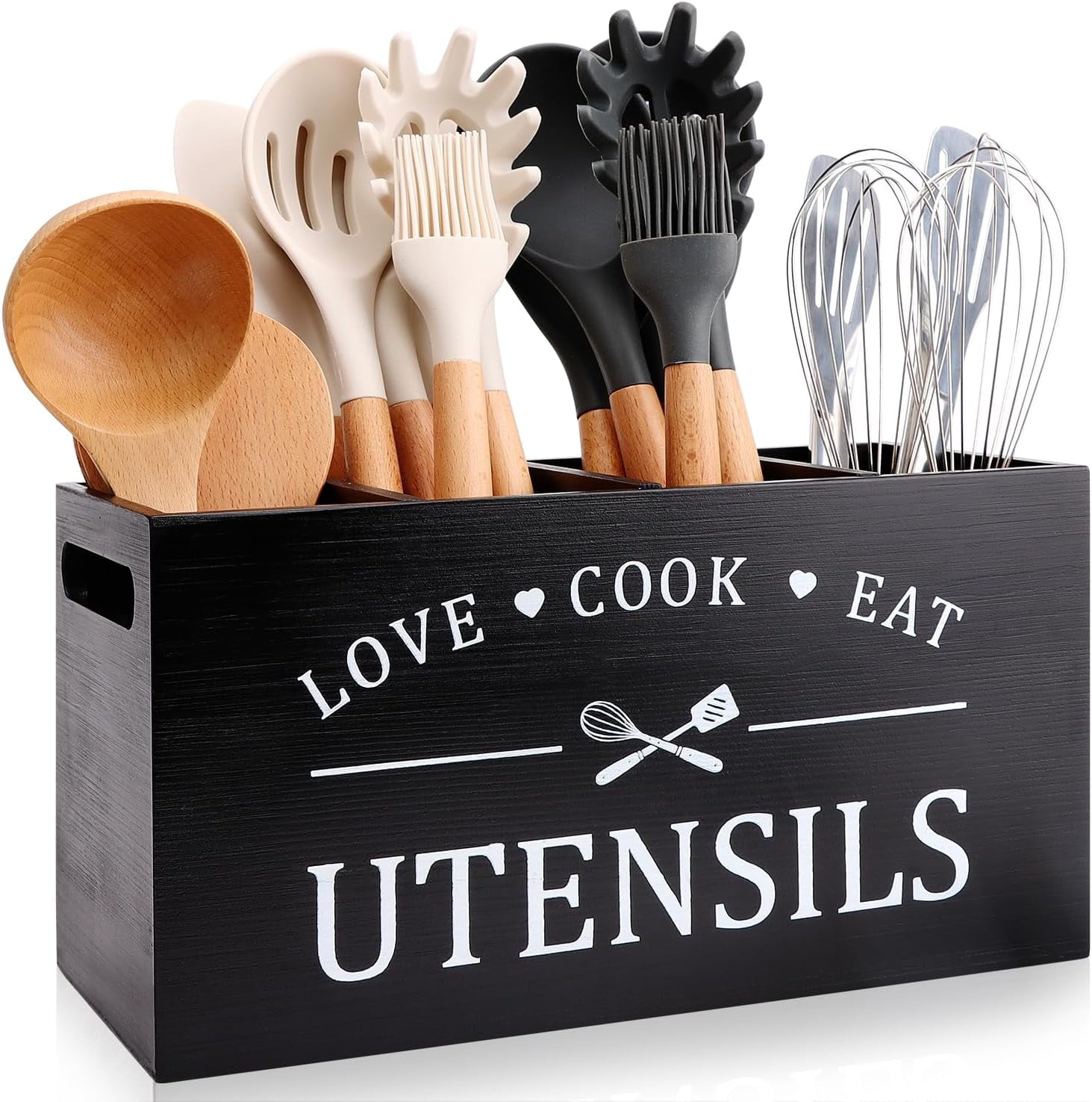 Bl Farmhouse Utensil Holder for Kitchen Counter Extra Large Cooking ...