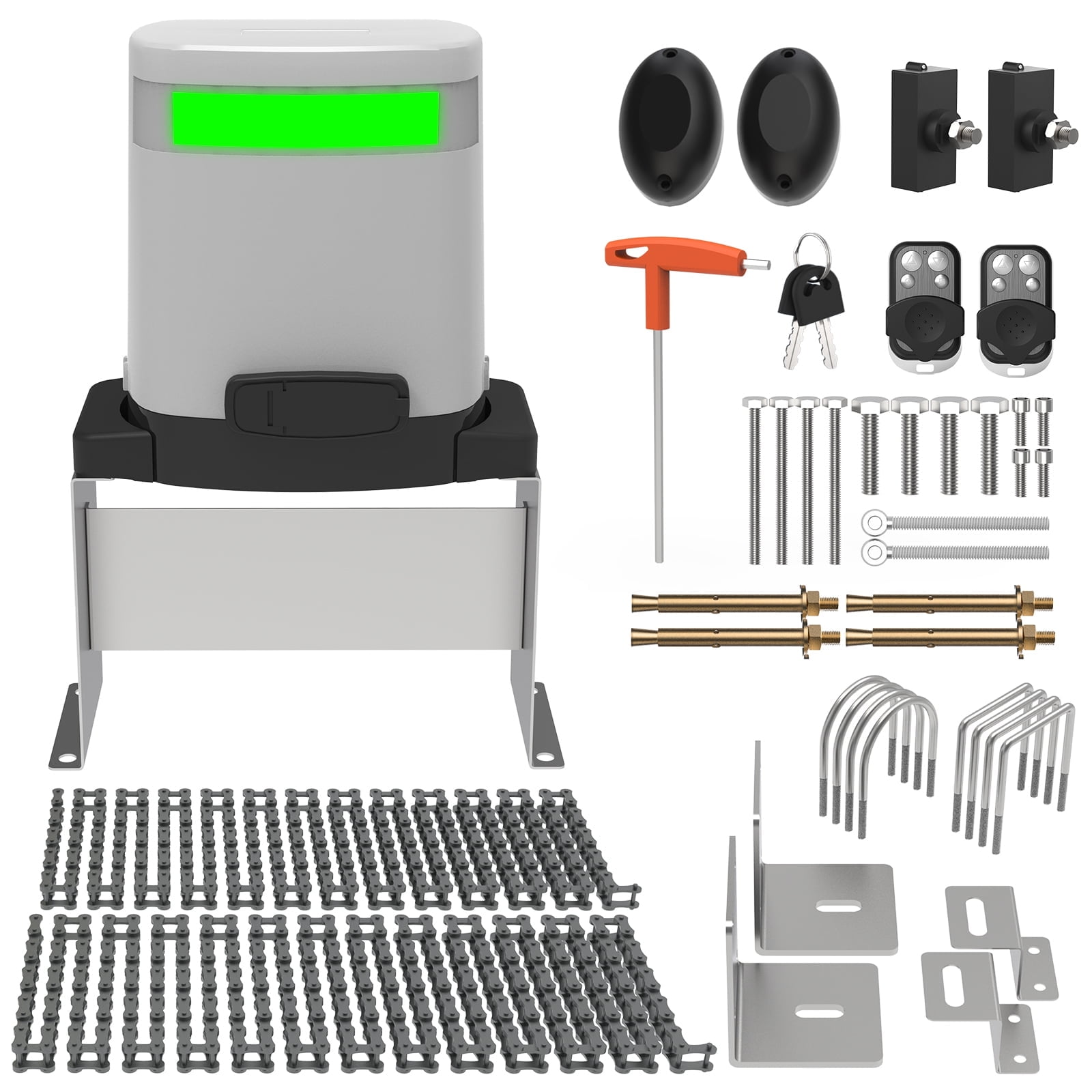 Blütezeit 1400lb Chain Drive Sliding Gate Opener, Solar Powered | WiFi ...