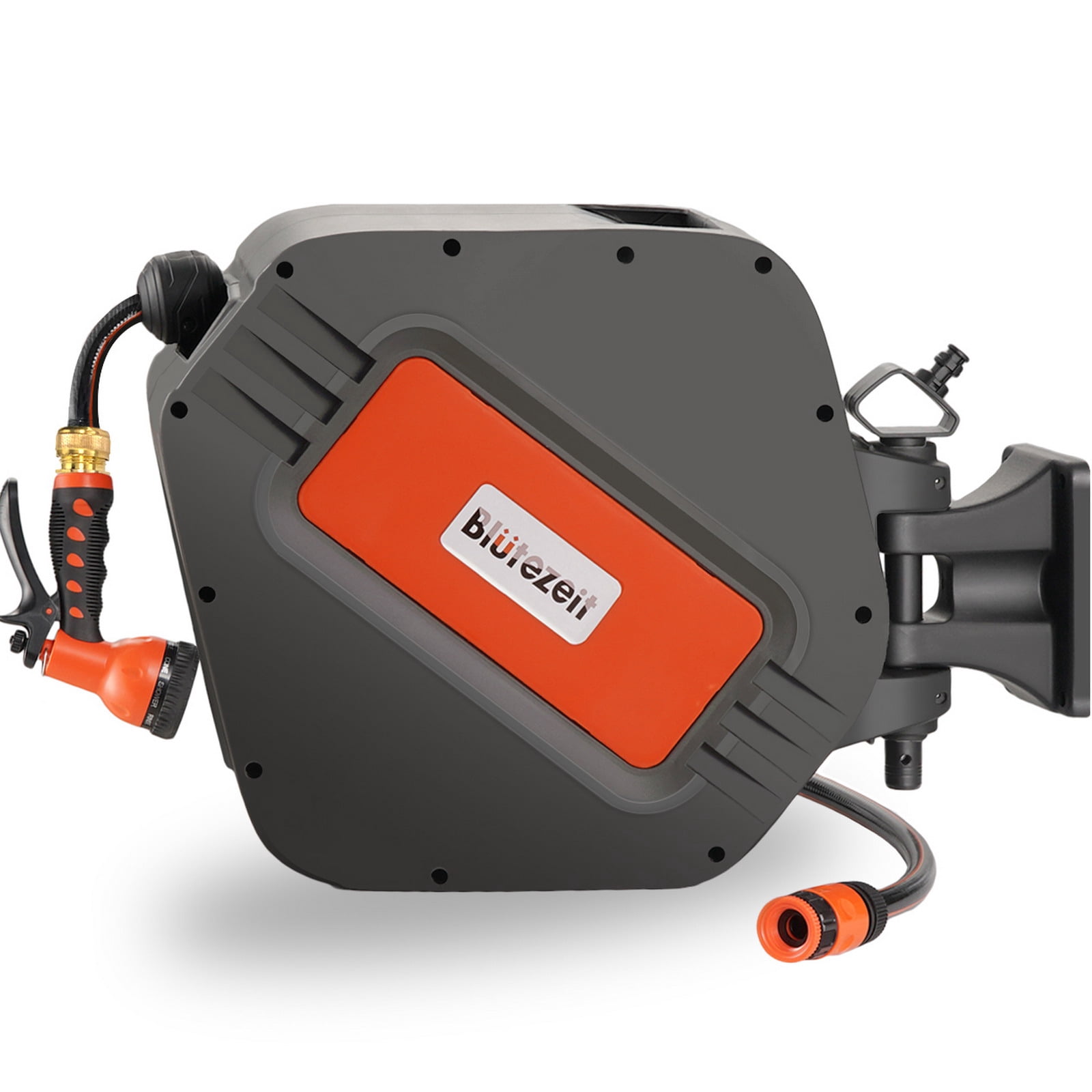 Blütezeit Retractable Garden Hose Reel, 1/2'' x 65FT+6FT Water Hose ...